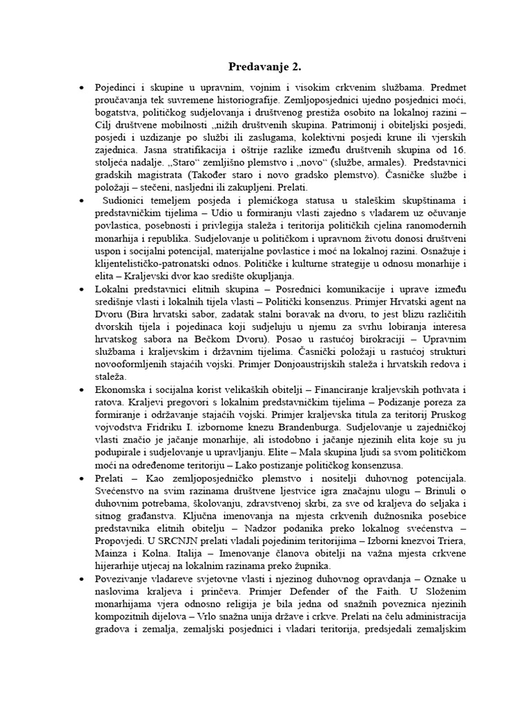 Društvena Povijest - Predavanje 2 | PDF