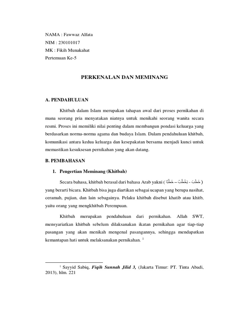 Perkenalan Dan Meminang | PDF