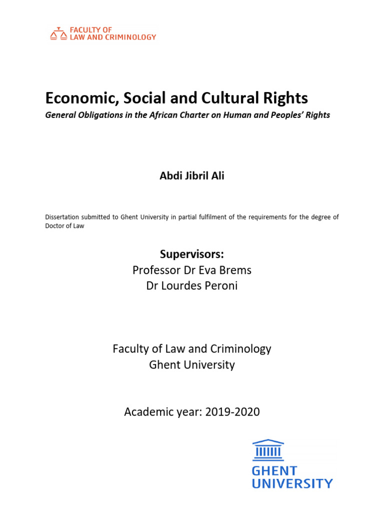 Abdi Jibril Ali 2020 Economic Social and Rights General Obligations in ...