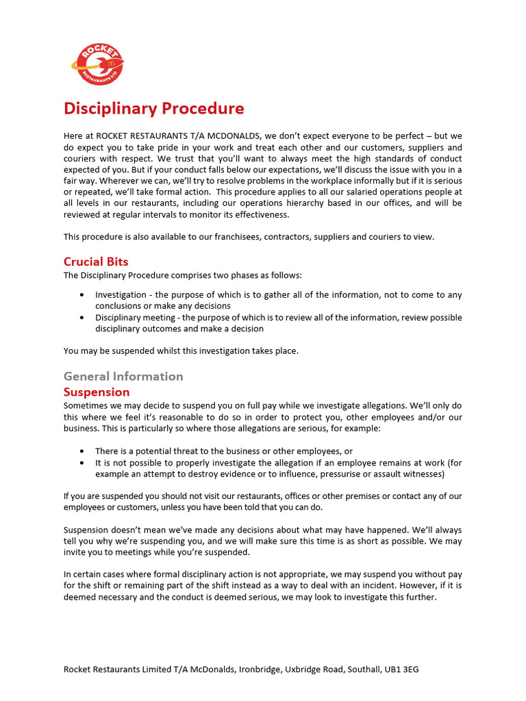 Disciplinary Appeals and Grievance Procedure - March 2024 | PDF ...
