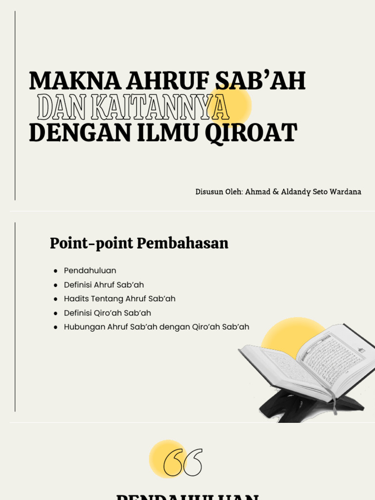 Ahruf Sab’ah dan Qiro’ah: Hubungan dan Makna | PDF