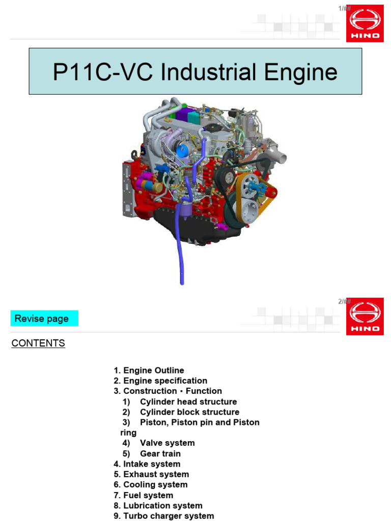 Hino P11C Engine Specifications Overview | PDF | Piston | Diesel Engine