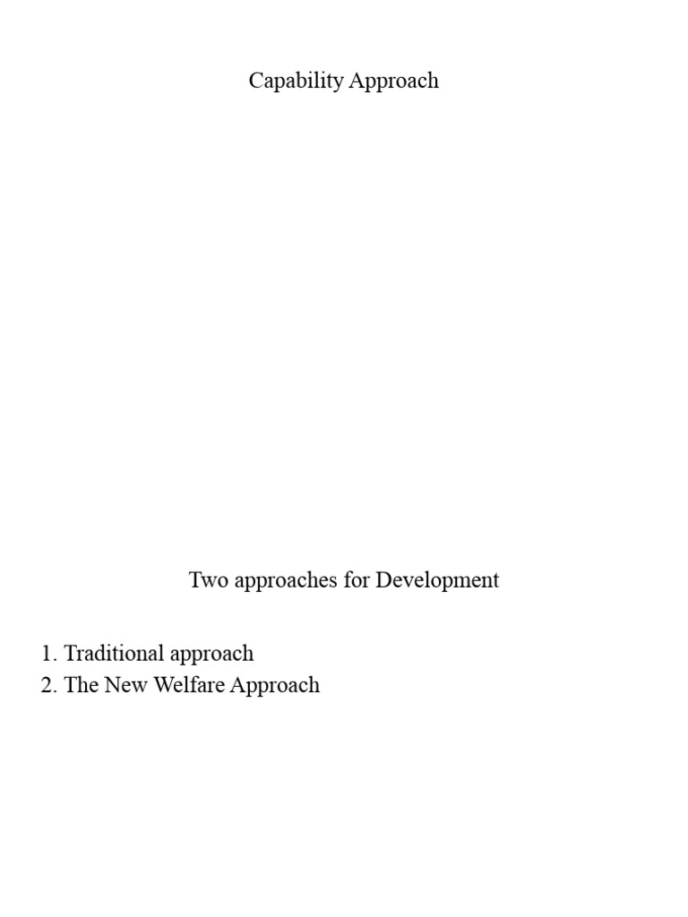 Capability Approach | PDF | Economic Development | Economics