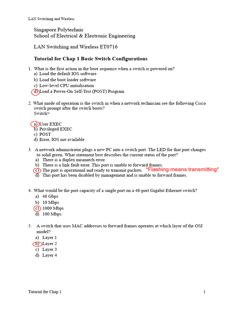 Tutorial Chap 1 Basic Switch Configurations | Download Free PDF | Network Switch | Computer Network