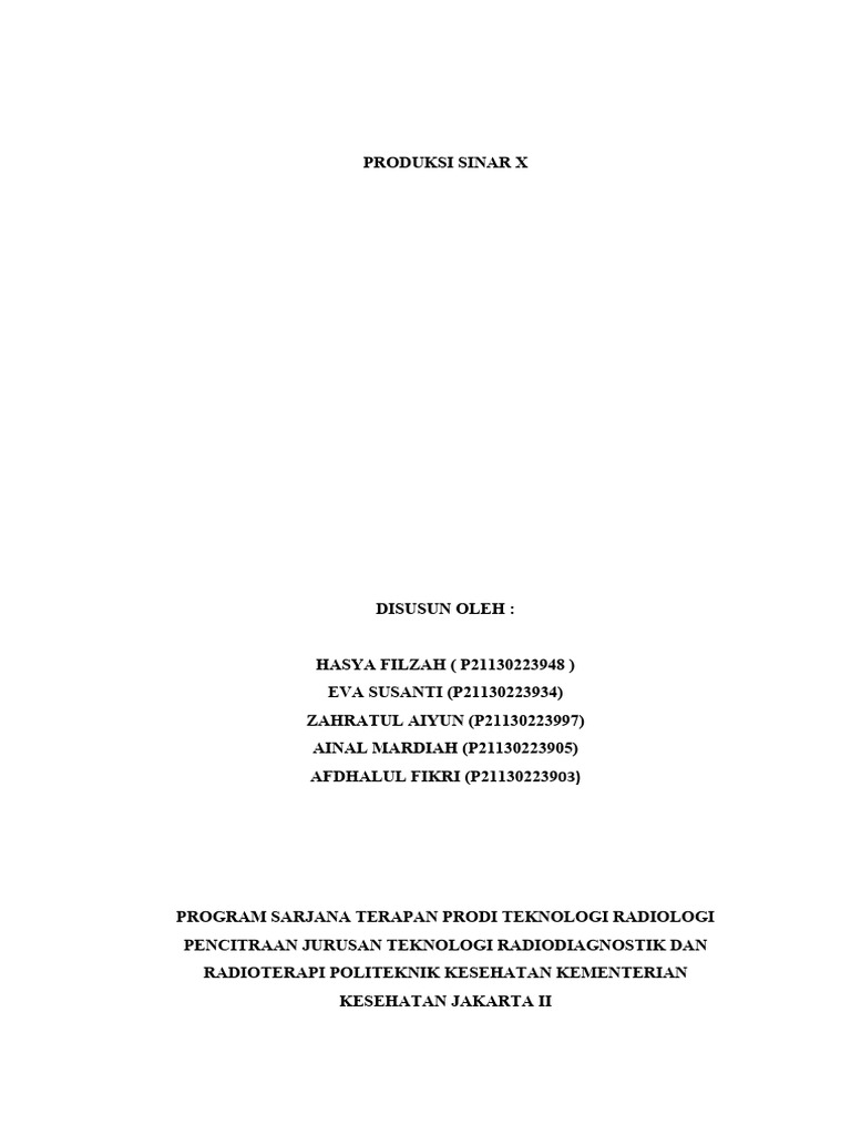 Produksi Sinar x-1 | PDF