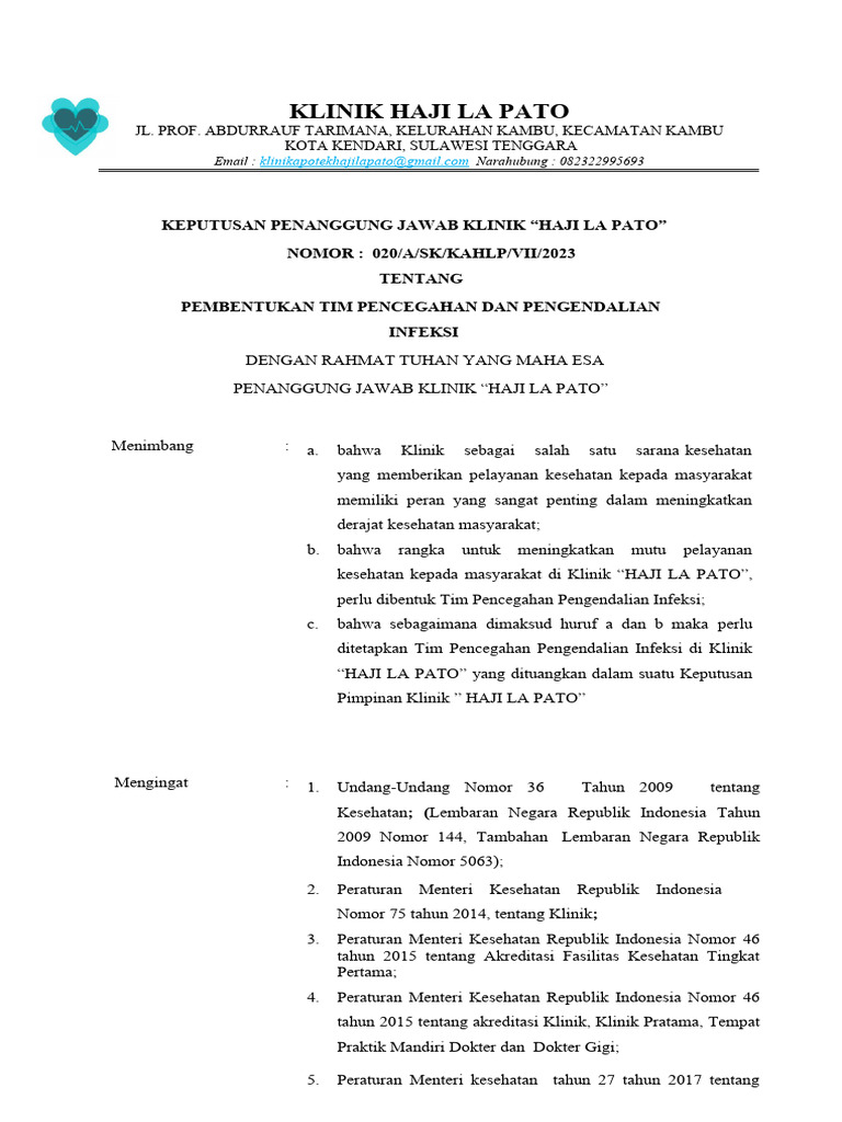 SK Tim Ppi - Kurang PDF, Nomor, TTD Dan Cap | PDF