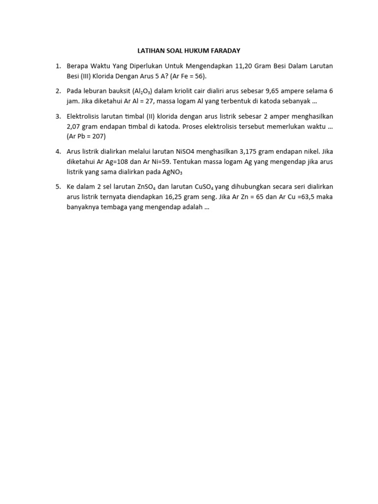 Latihan Soal Hukum Faraday | PDF