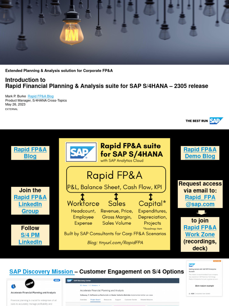 Introduction To Rapid Financial Planning & Analysis For SAP S4HANA ...