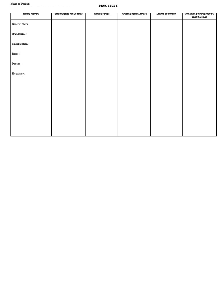 Drug Study Format | PDF | Therapy | Drugs