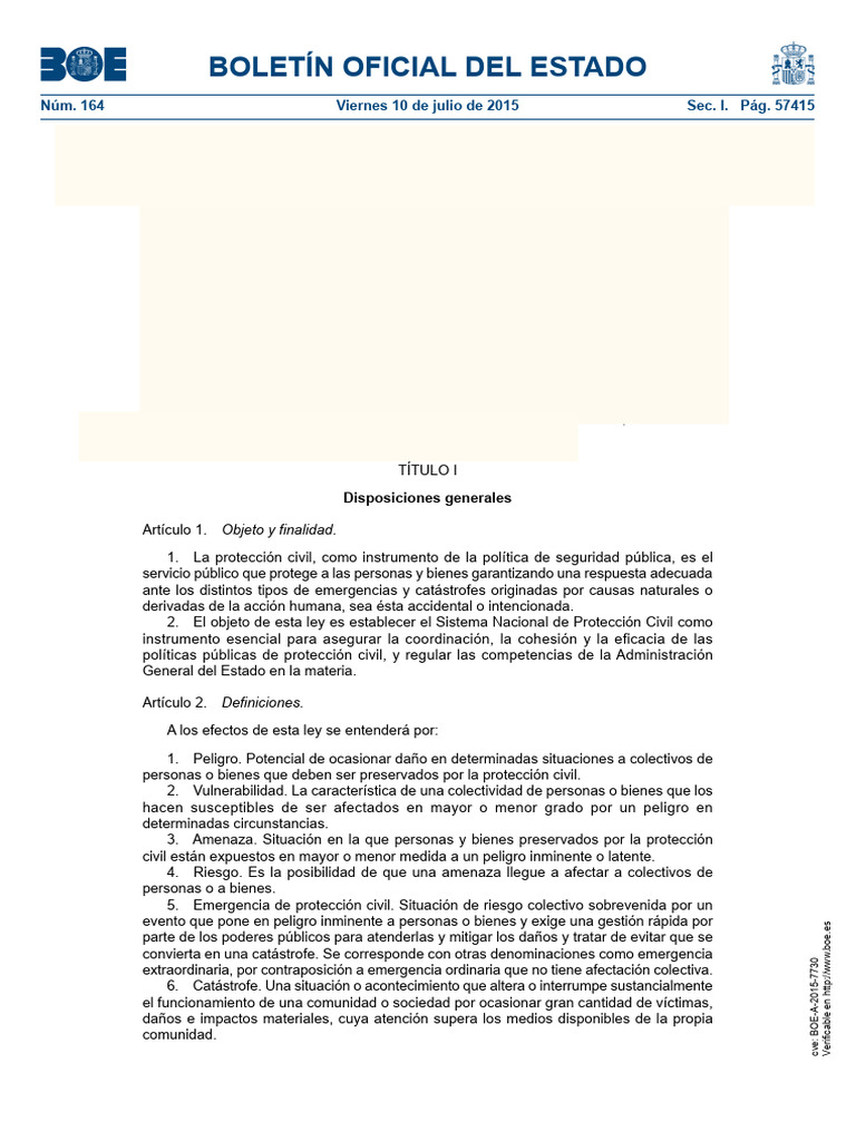 Ley 17-2015 Protección Civil | PDF | Justicia | Crimen y violencia