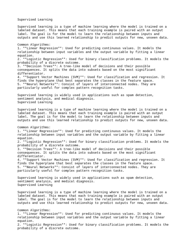 supervised_learning | PDF | Support Vector Machine | Machine Learning