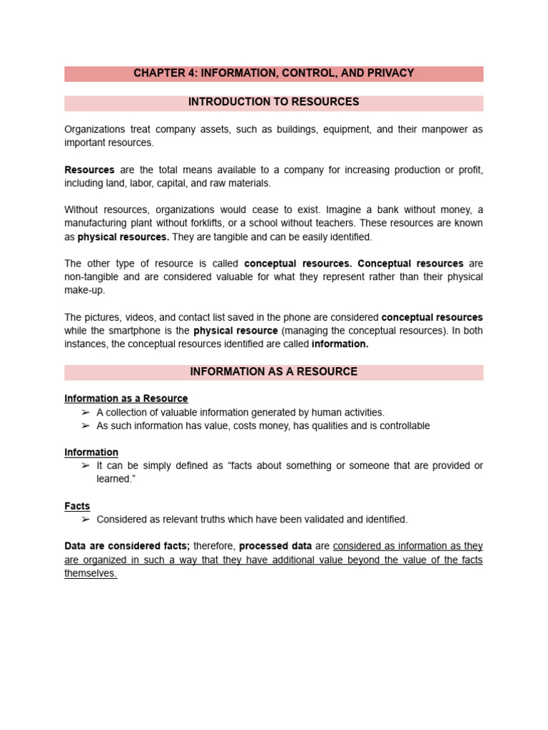 Reviewer Chapter 4 - Information Control and Privacy | PDF | Intellectual Property | Social Media
