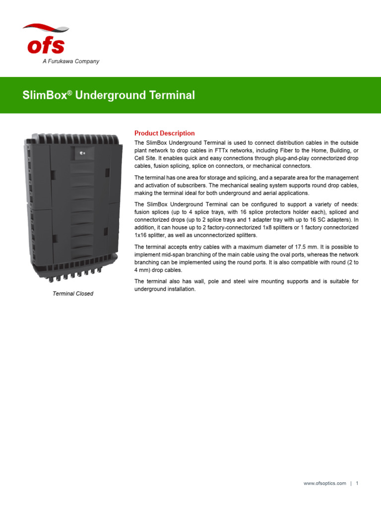 SlimBox-Underground-Terminal-fap-299-web | PDF | Fiber To The X ...