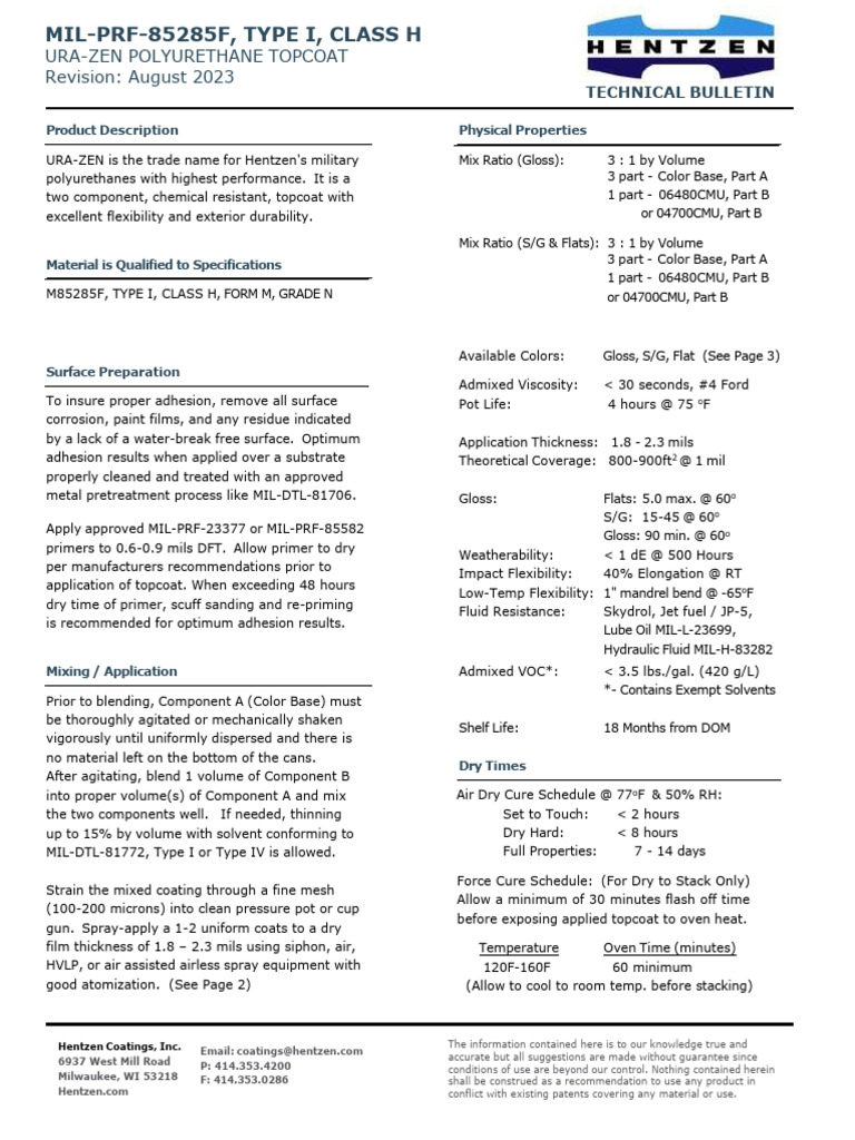 Mil-Prf-85285f, Type I, Class H Pds Rev2023 | PDF | Materials | Building Engineering