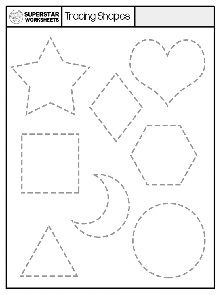 Tracing Shapes Worksheet 1 | PDF