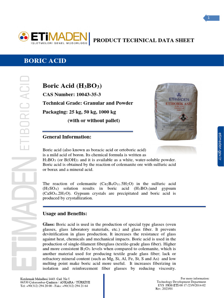 MSDS EN-Boric Acid | PDF | Nuclear Reactor | Boron MSDS EN-Boric Acid | PDF | Nuclear Reactor | Boron