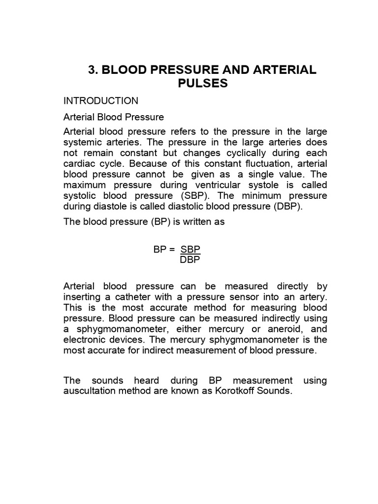 (Practical) Peripheral Pulses & Blood Pressure | PDF | Pulse | Blood ...