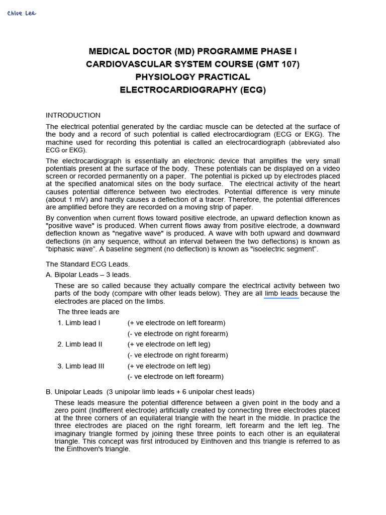 (Practical) ECG | PDF | Electrocardiography | Cardiology