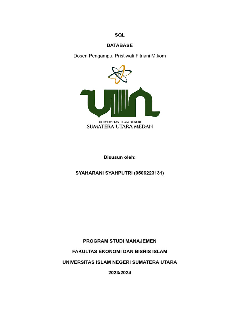 Tugas SQL Database Rani Mj4e | PDF
