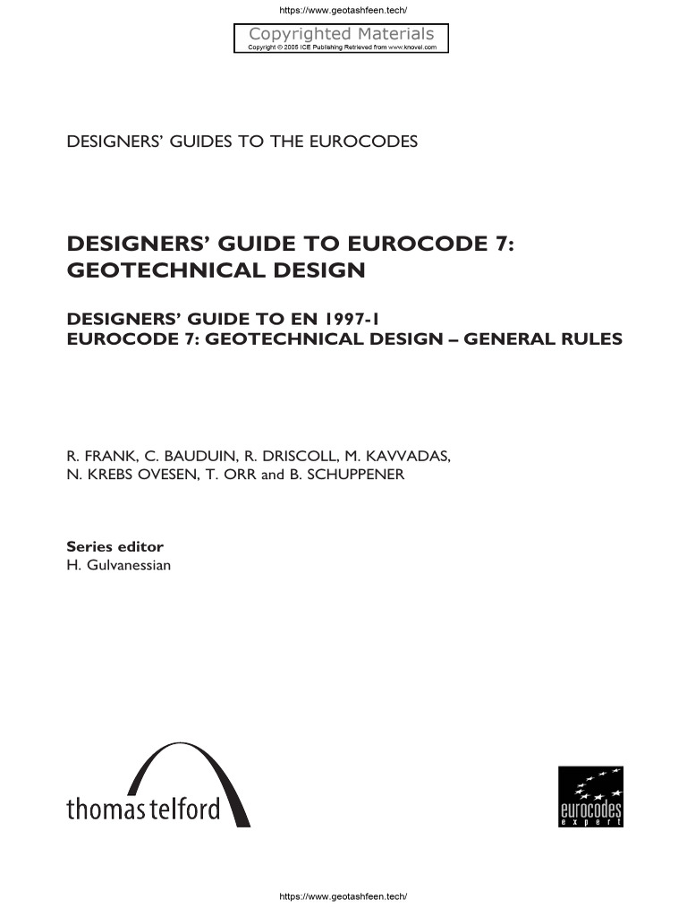 Designers Guide To Eurocode 7 Geotechnical Design en 1997 | Download Free PDF | Geotechnical ...