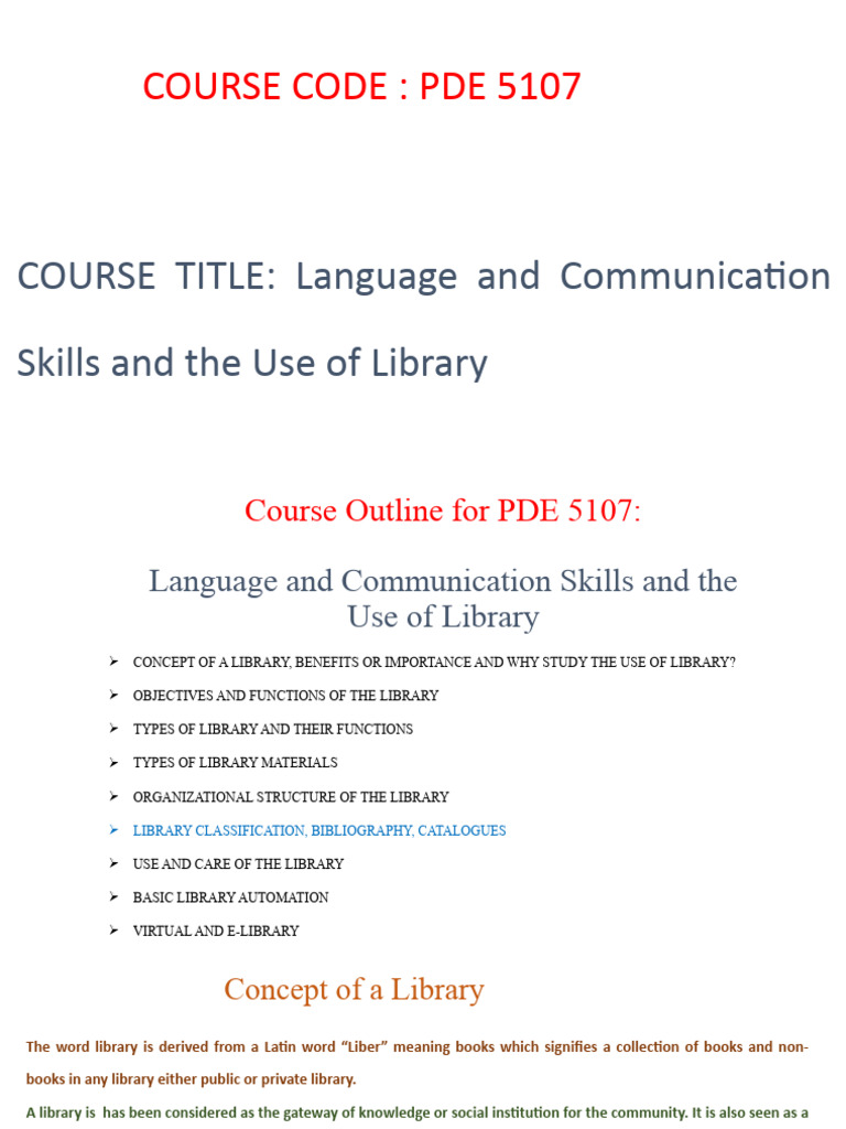 Course Material For Pde 5107 Online Class | PDF | Libraries | Books