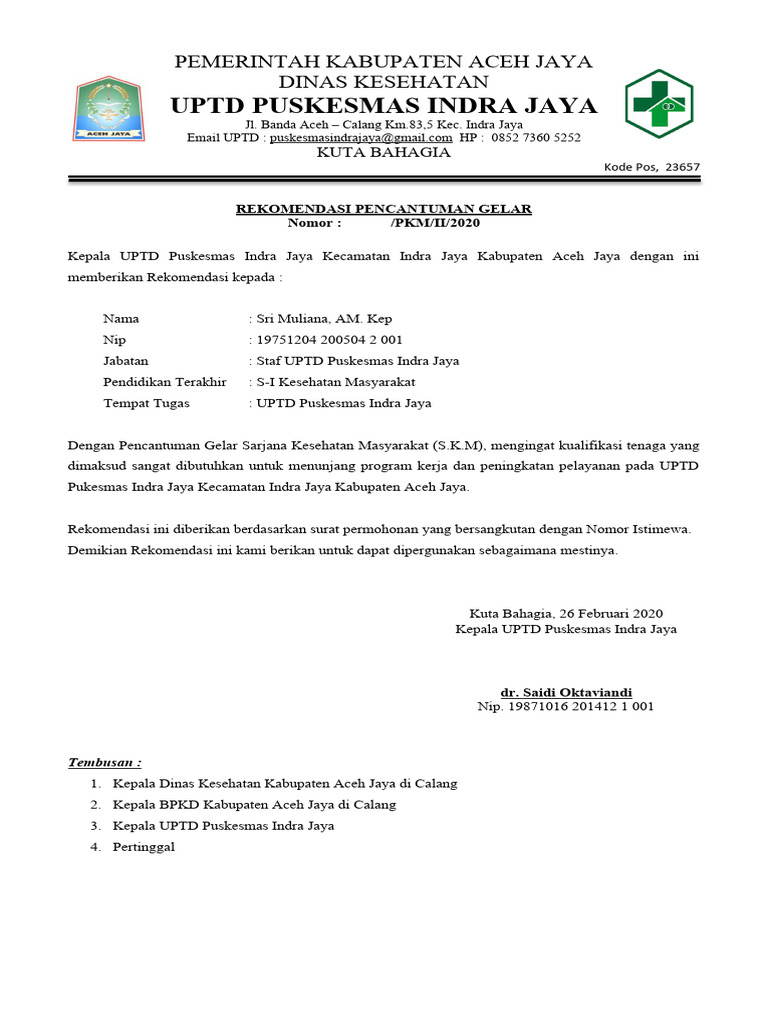 Rekomendasi Pencantuman Gelar | PDF