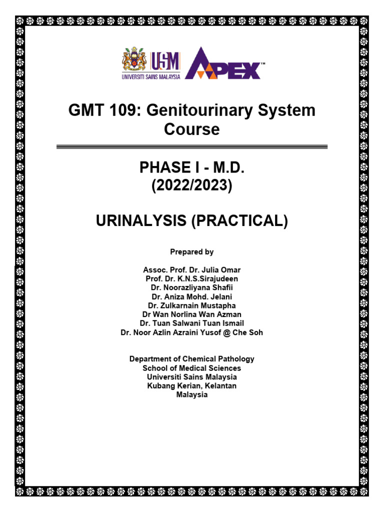 Urinalysis (Practical) Booklet Phase 1 202223 PDF | Download Free PDF ...