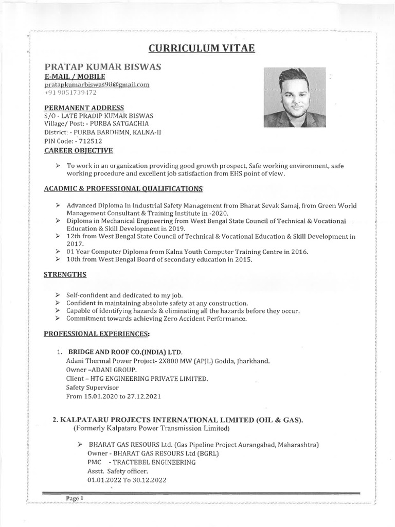 Resume-Pratap Kr. Biswas | PDF