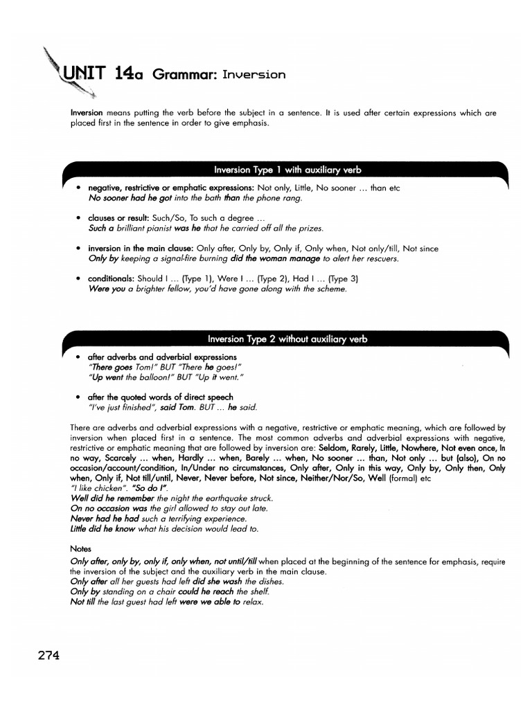 Grammar:: Inversion | PDF | Sun | Adverb