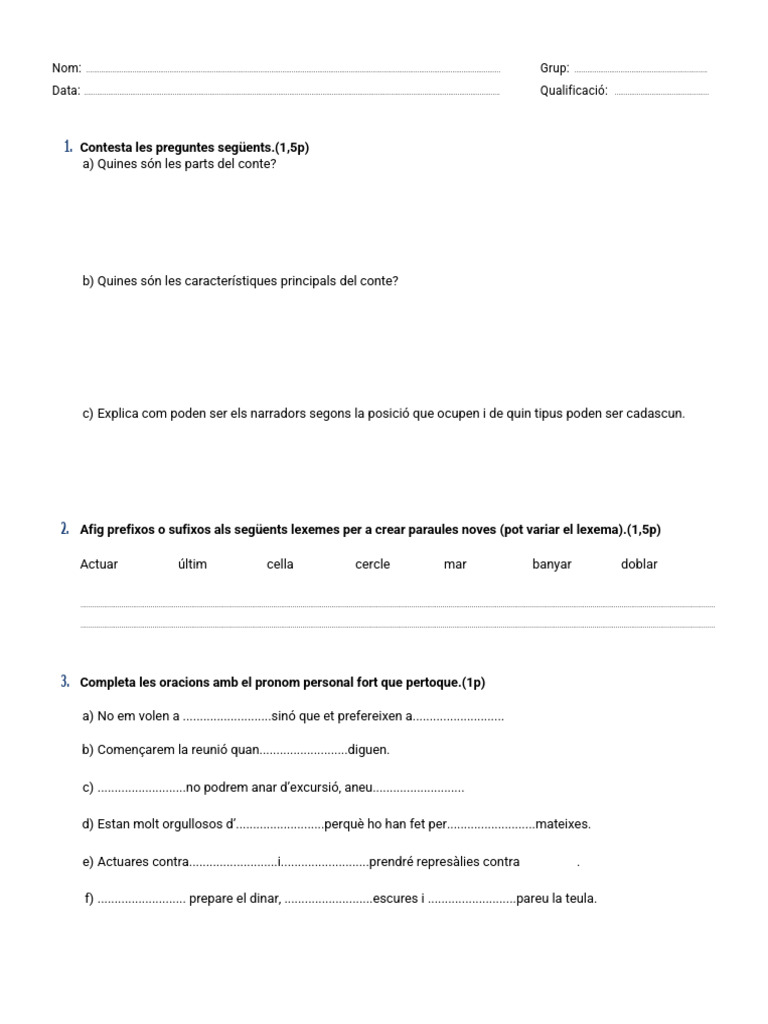 Examen 3ESO T4 | PDF