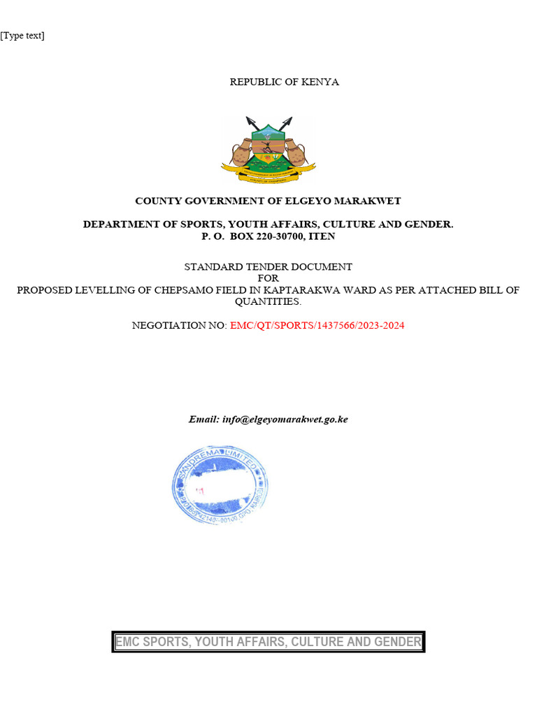 Tender Doc Levelling Field Chepsamo RFQ 1437566 | PDF | Specification ...