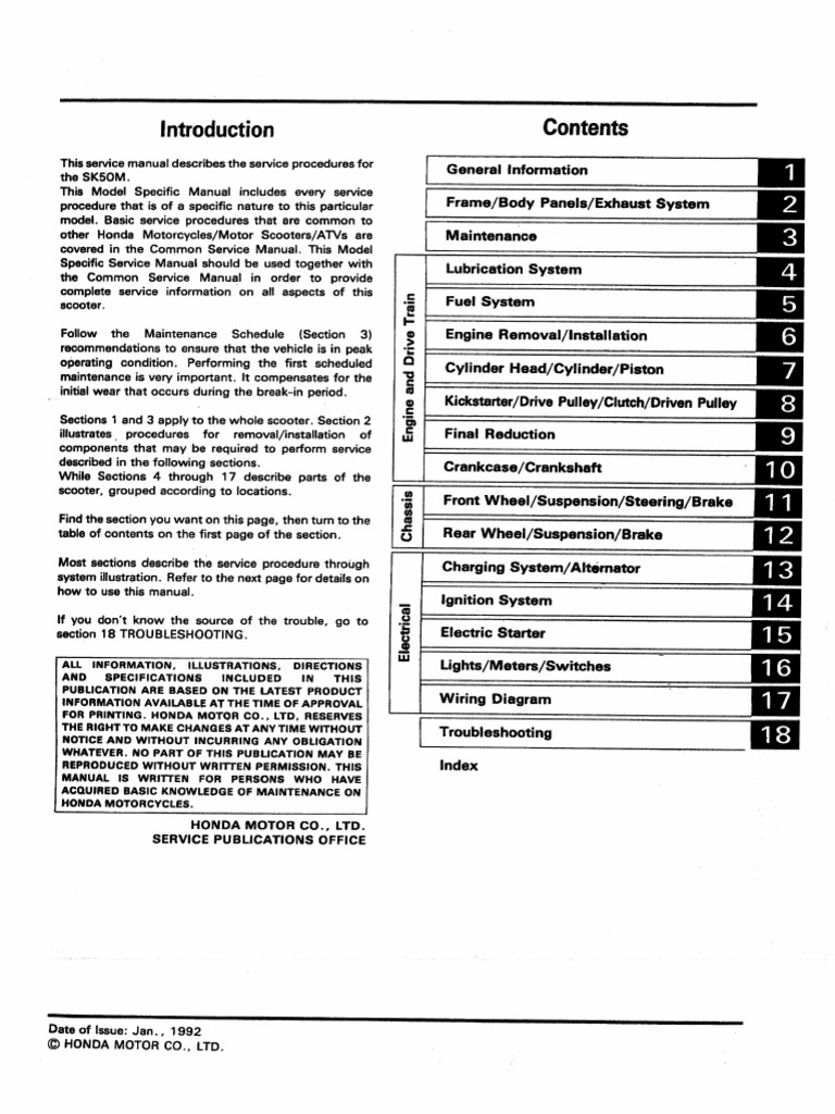 Honda SK50 Dio Service Manual | PDF