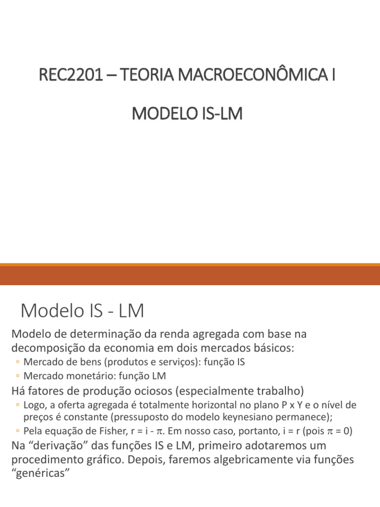 Modelo IS-LM: Teoria Macroeconômica | PDF | Economia | Demanda