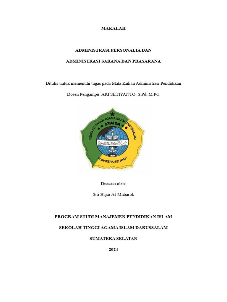 Administrasi Personalia dalam Pendidikan | PDF