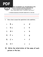 Nursery English Test Paper PDF | PDF | Orthography | Written Communication