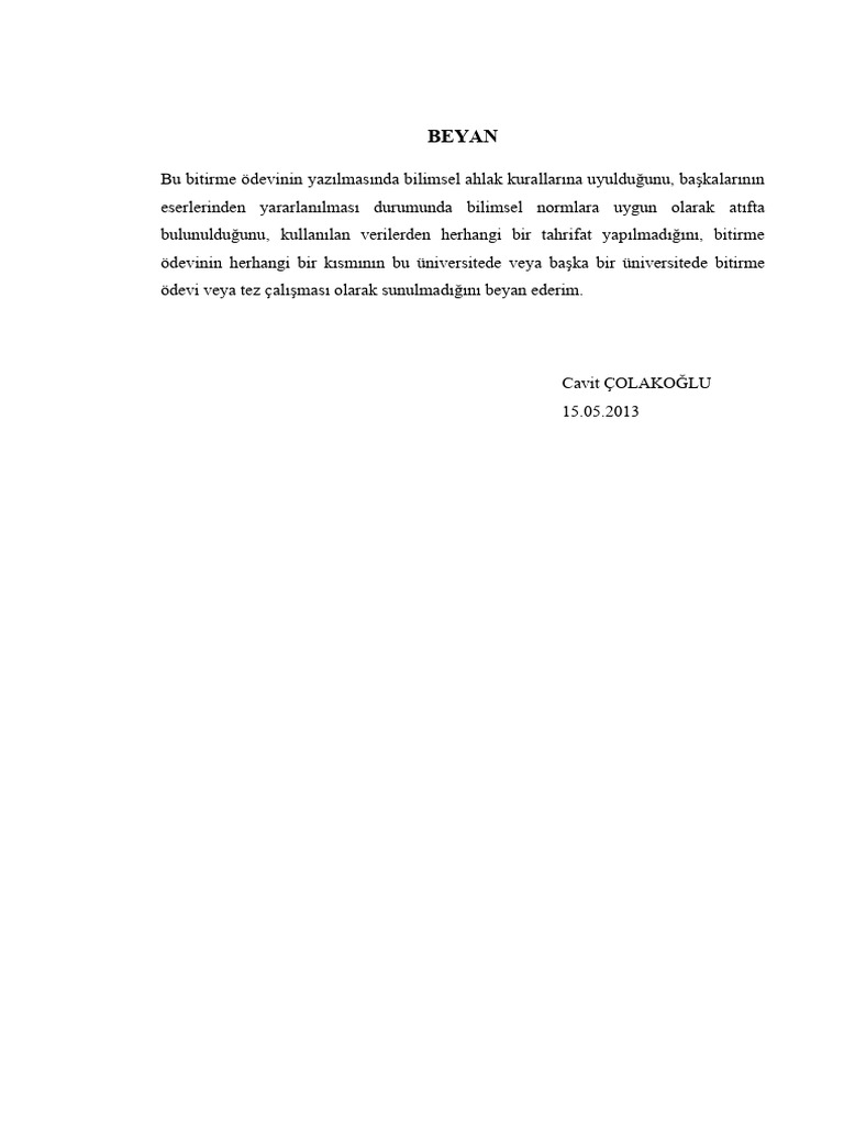 Cavit Colakoglu Bitirme Odevi Pdf