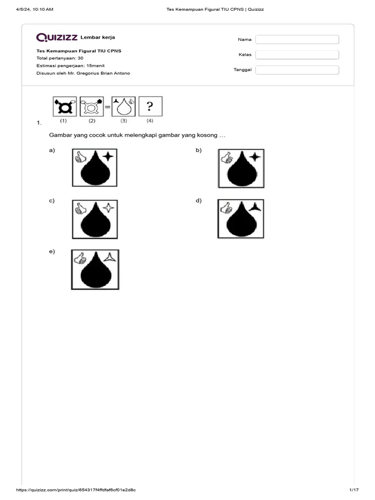 Tes Figural CPNS: 30 Soal | PDF