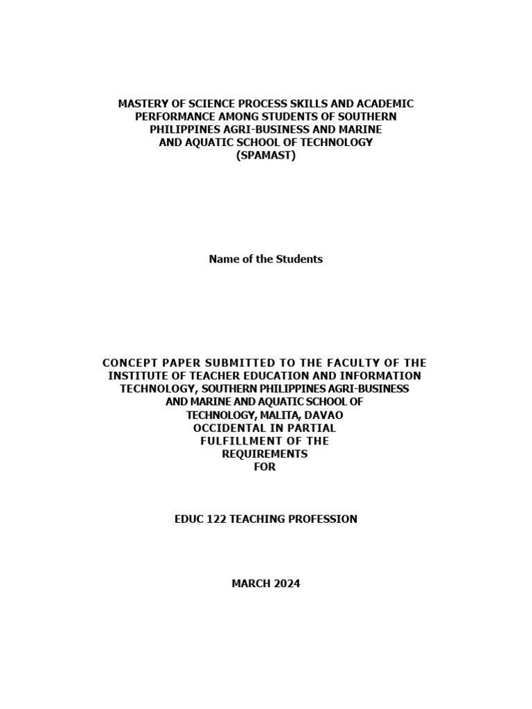 Science Skills and Student Performance Analysis | PDF | Early Childhood ...