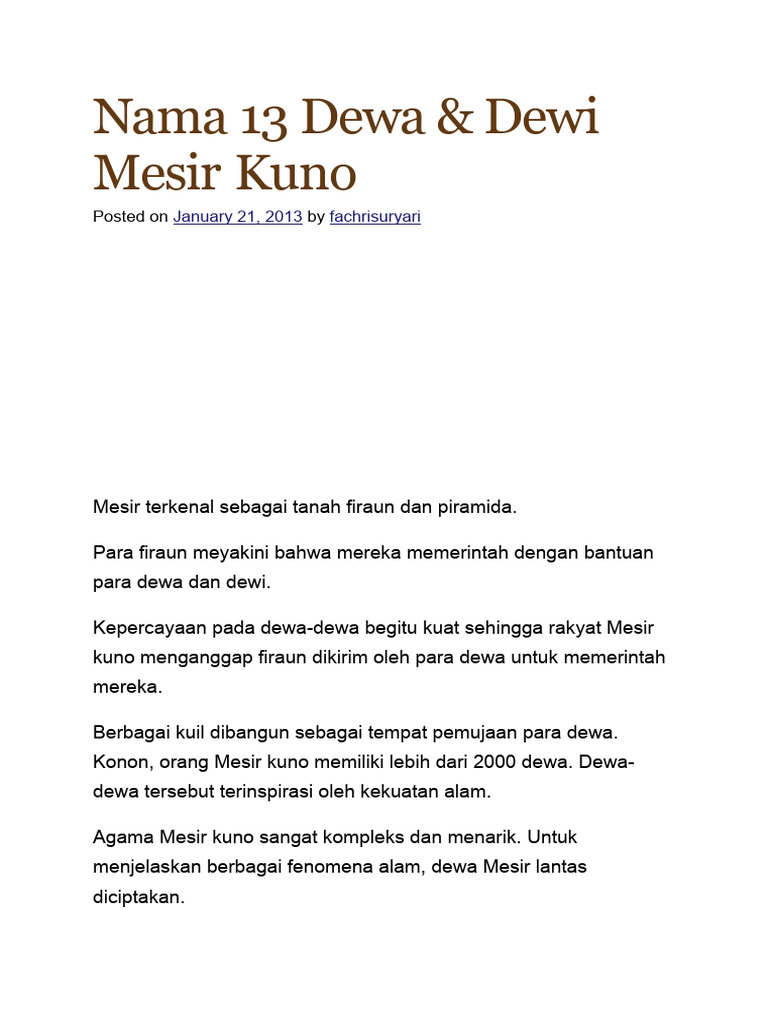 Nama 13 Dewa | PDF | Filsafat | Sejarah