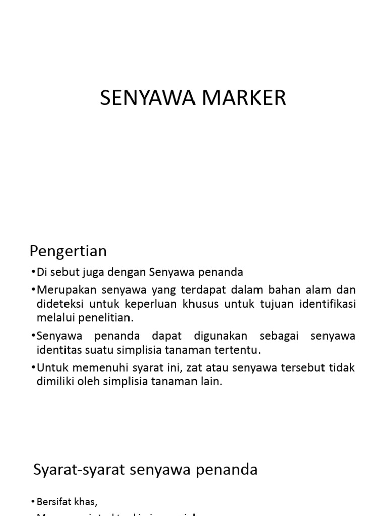 Pengertian dan Syarat Senyawa Marker | PDF | Kesehatan Holistik
