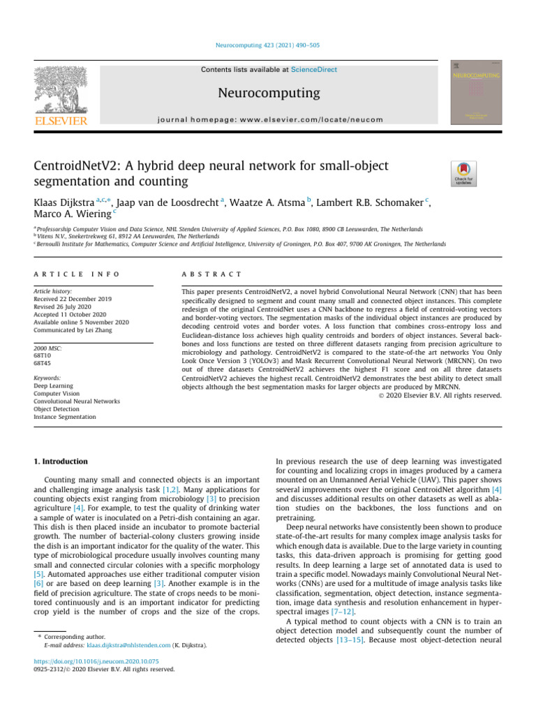 CentroidNetV2 A Hybrid Deep Neural Network For Small-Object Segmentation and Counting 2021 | PDF ...