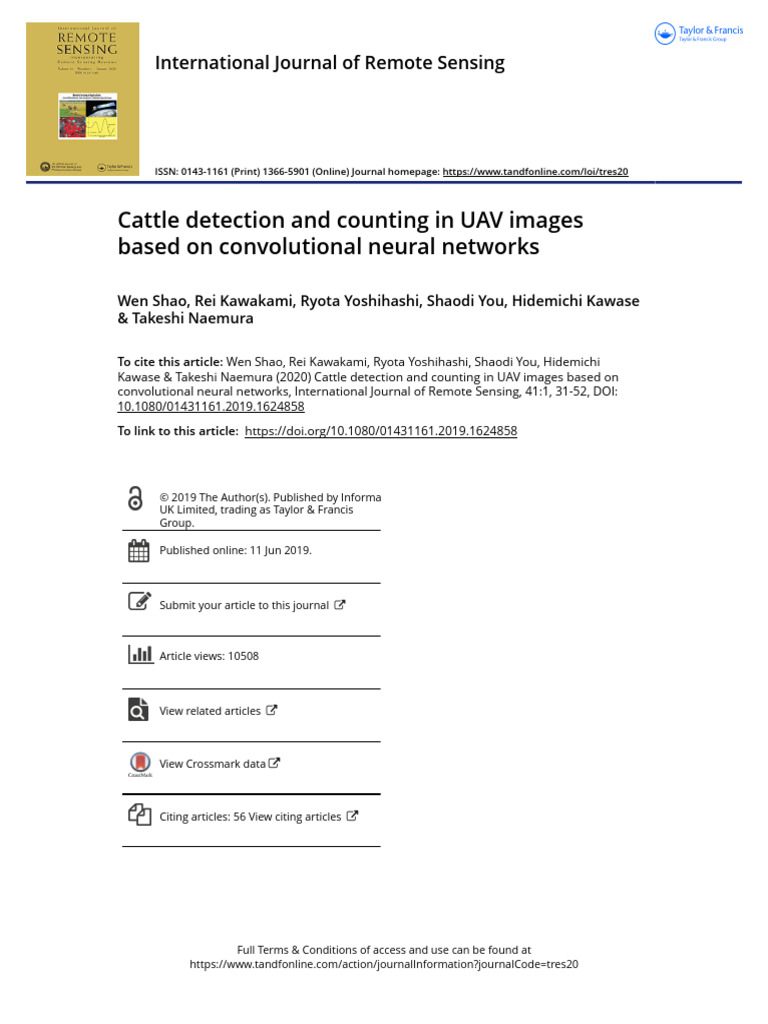 Cattle Detection And Counting In Uav Images Based On Convolutional