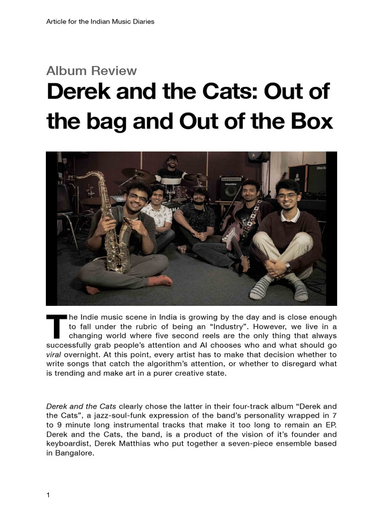 Derek and The Cats - FINAL | PDF | Songs | Judas Iscariot