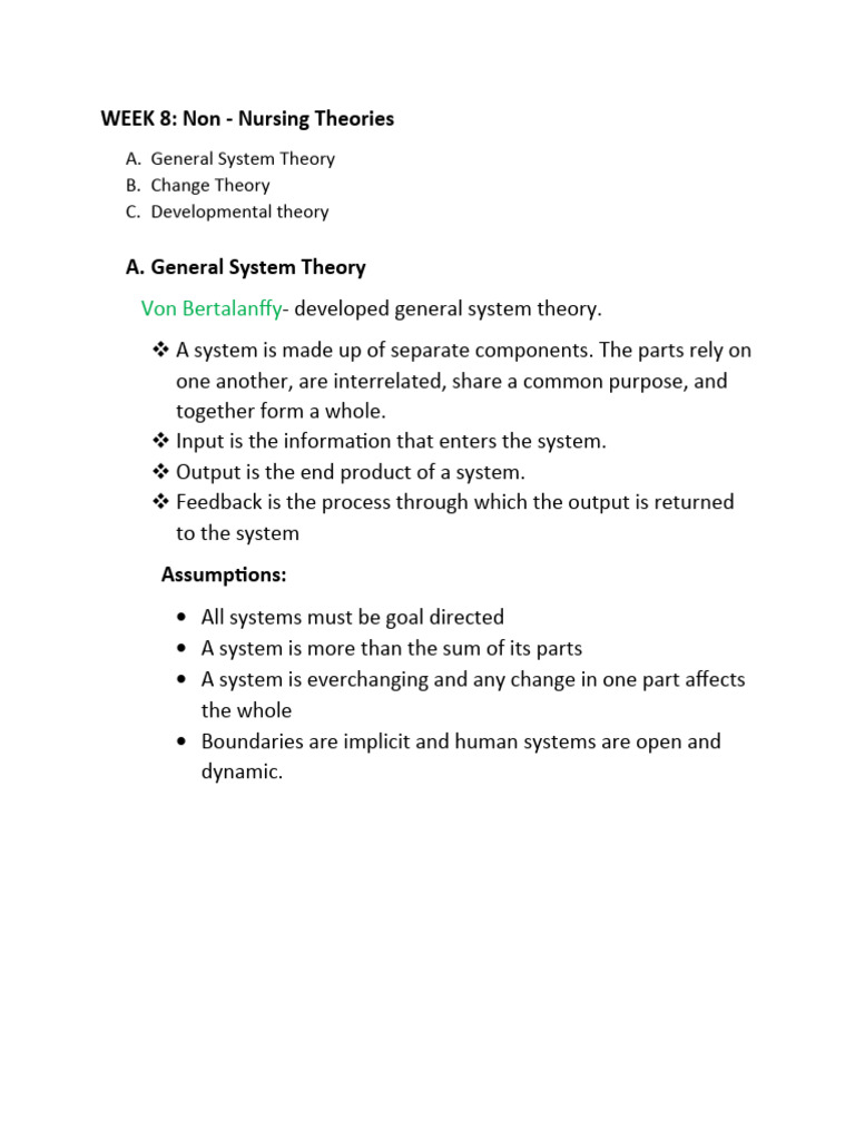 Non Nursing Theories | Download Free PDF | System | Behavioural Sciences