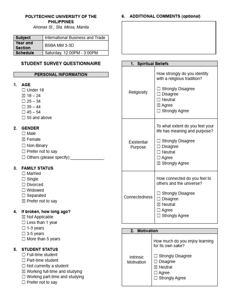 GABISAN - IBT-Student-Survey-Questionnaire | PDF | Motivational ...