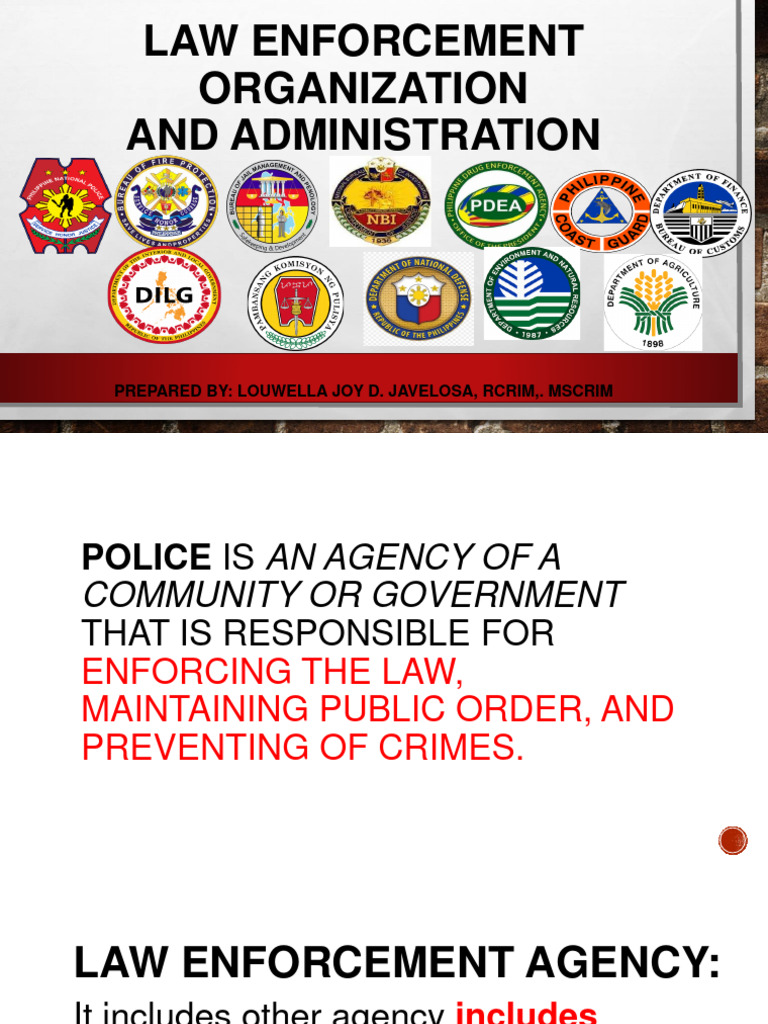 Summer Law Enforcement Organization and Administration | PDF ...