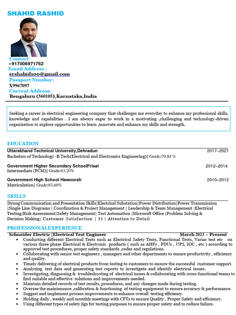 Shahid Rashid Resume Updated 1 | PDF | Internet Of Things | Electricity