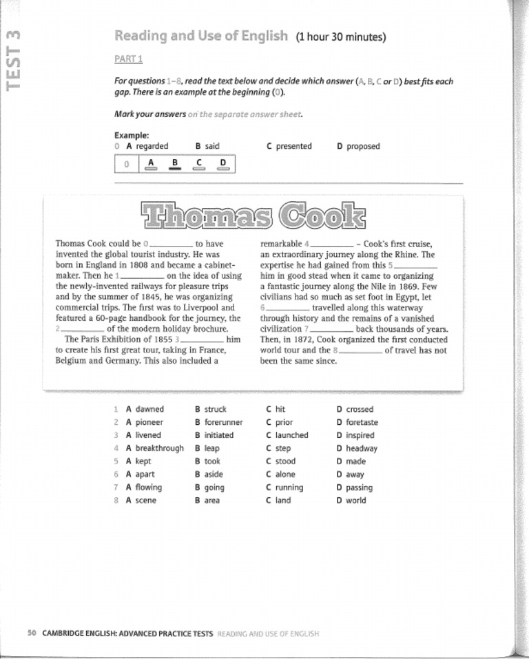 CAE Reading Test 03 Task 01 | PDF