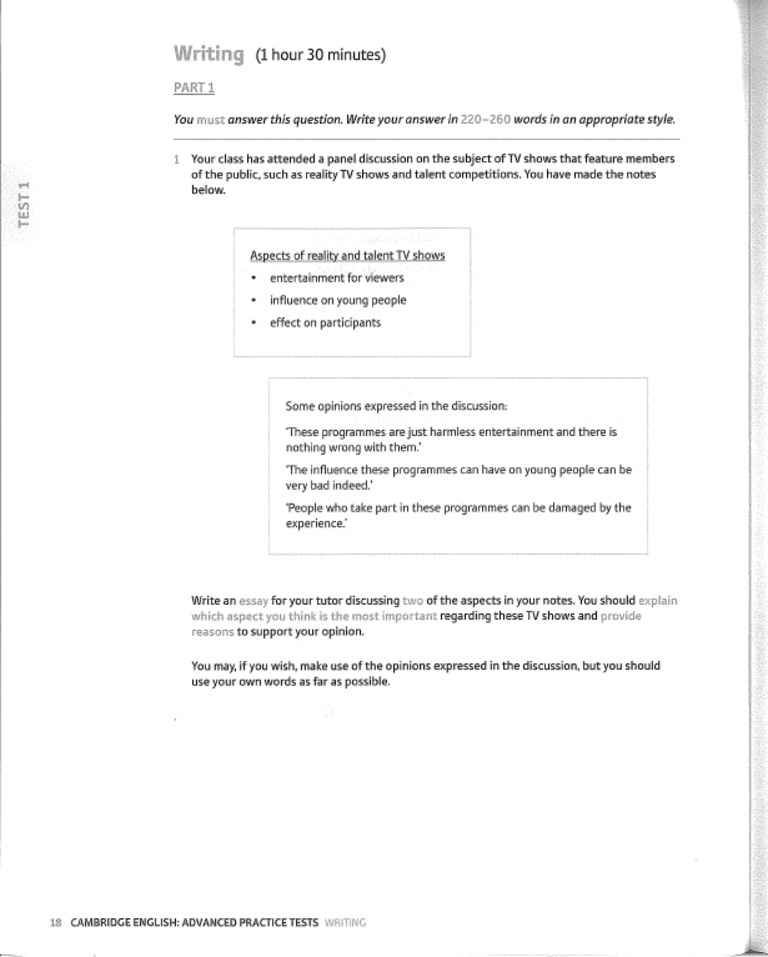 CAE Writing Test 01 Task 01 | PDF