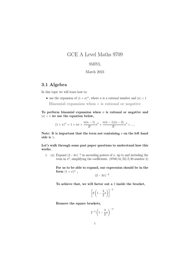 GCE_A_Level_Algebra__Binomial_Expansion_when_n_is_rational_or_negative ...